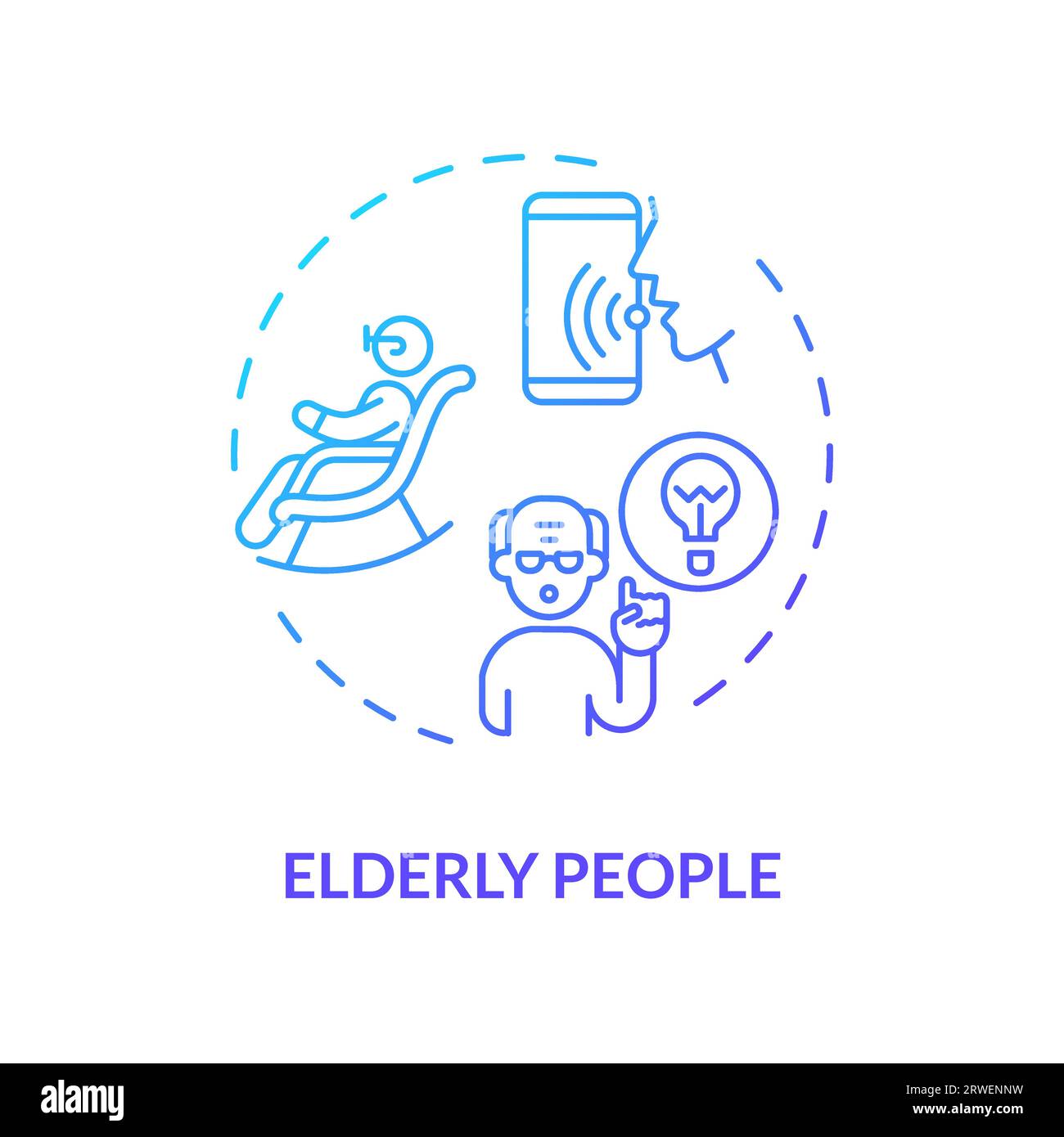 2D elderly people gradient icon concept Stock Vector Image & Art - Alamy
