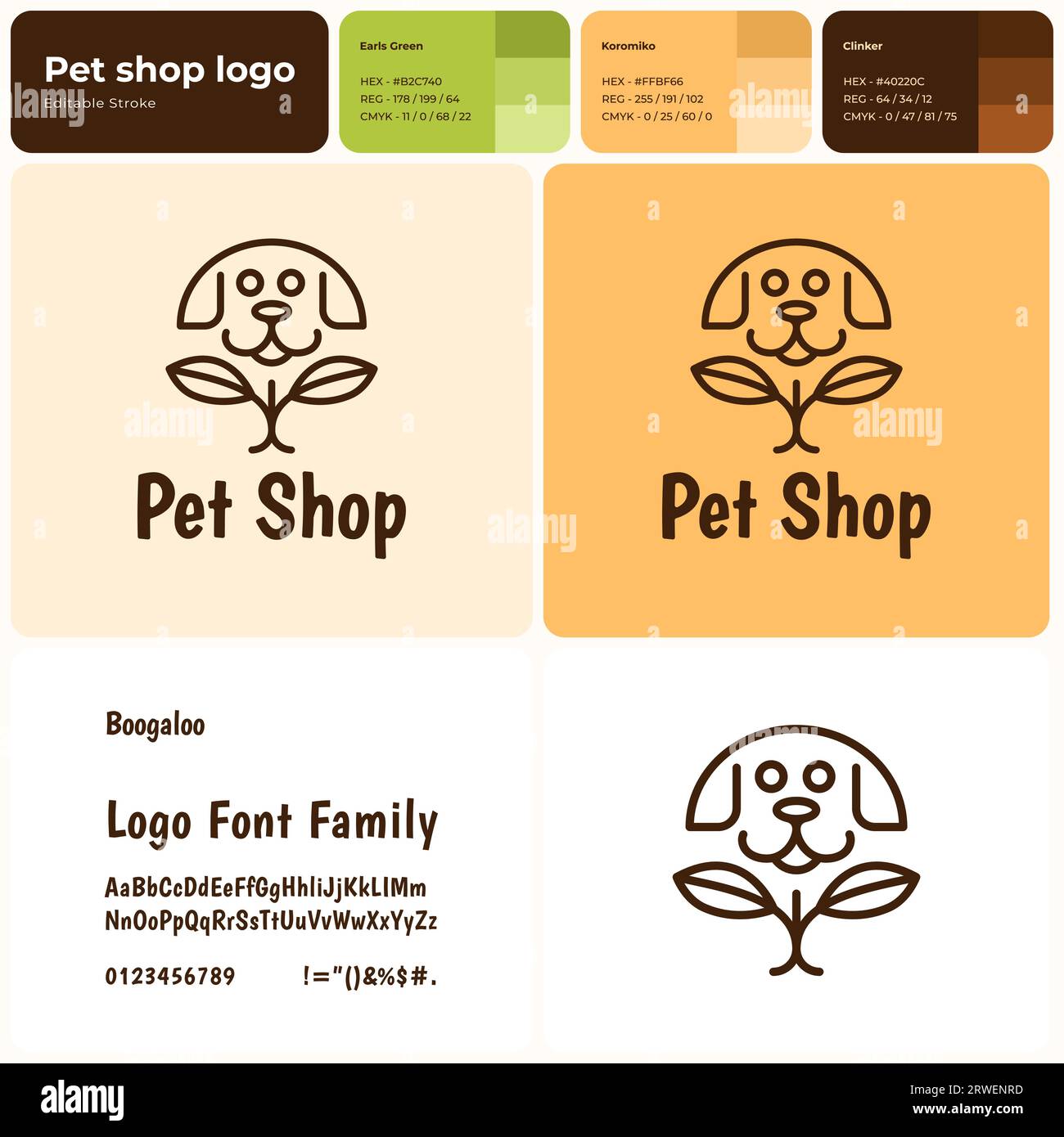 Pet shop brown line company logo Stock Vector Image & Art - Alamy