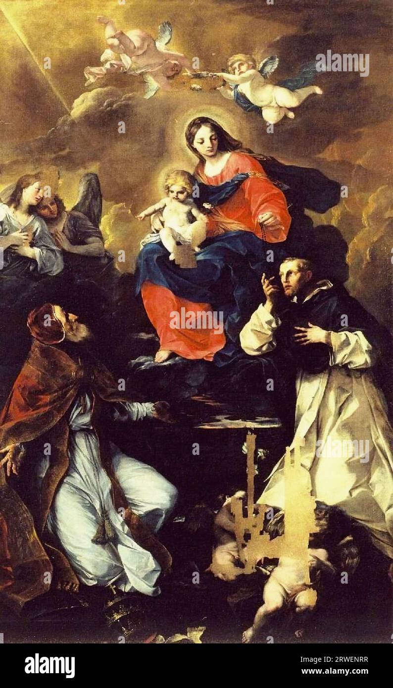 The Virgin and Child, Angels and Saints, painting by Felice Torelli ...