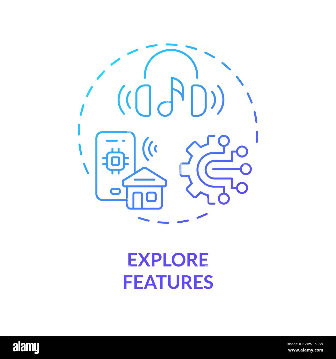2D explore features gradient icon concept Stock Vector Image & Art - Alamy