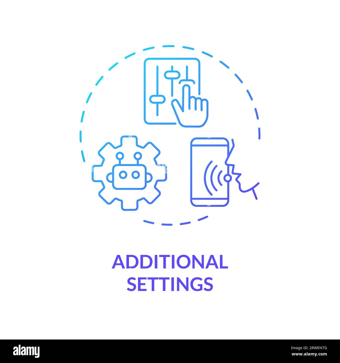 2D additional settings gradient icon concept Stock Vector Image & Art ...