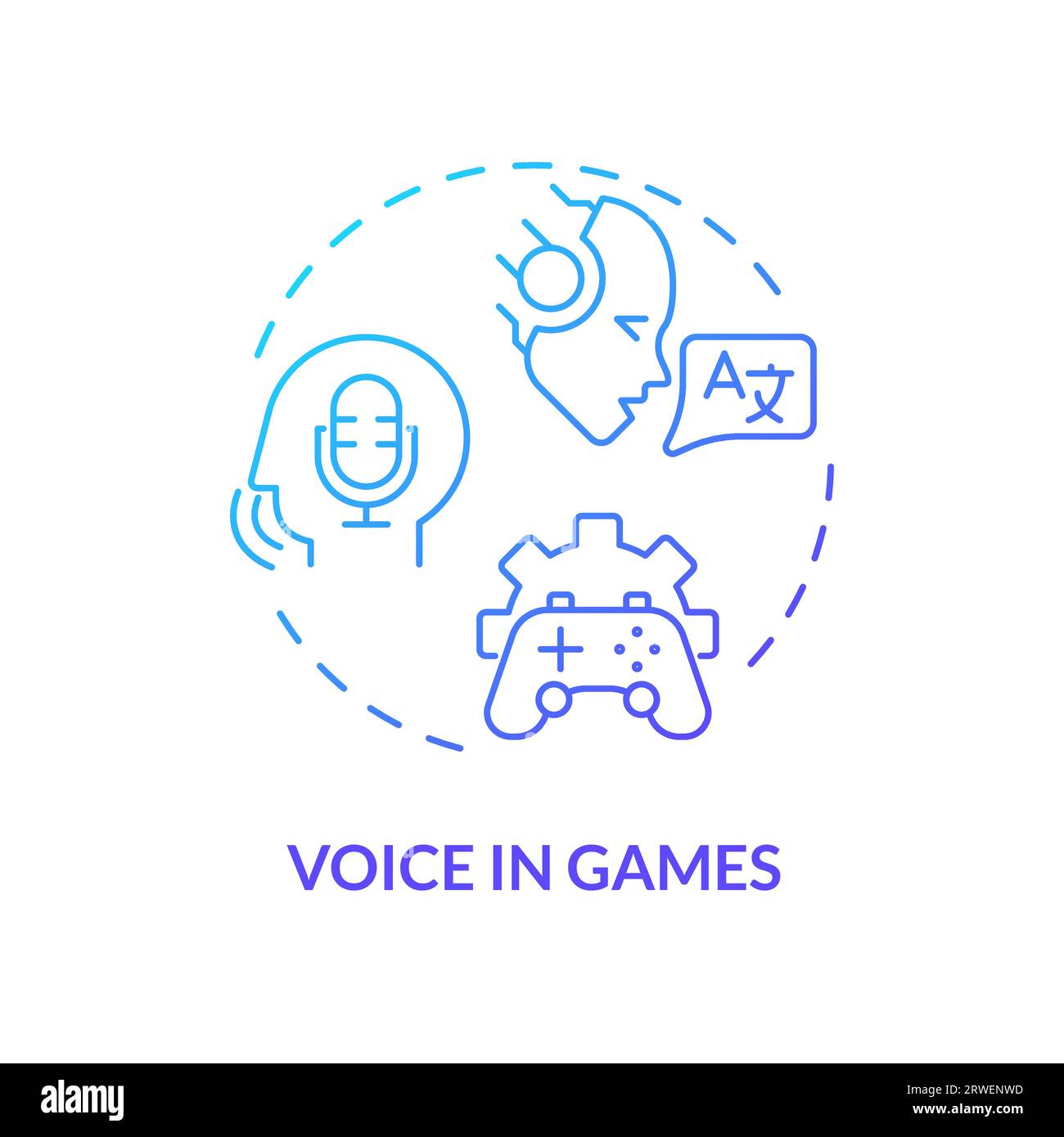 2D voice in games gradient icon concept Stock Vector Image & Art - Alamy