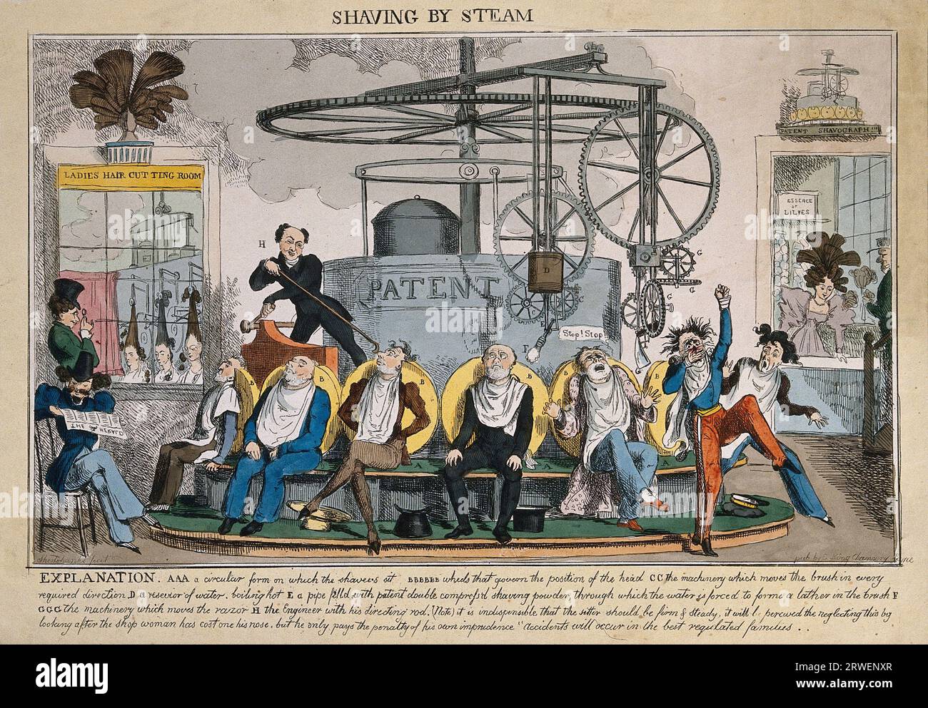 A steam powered shaving machine, circa 1800, Historic, digitally ...