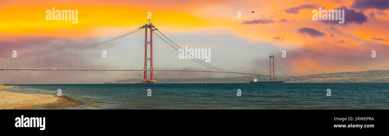 new bridge connecting two continents 1915 canakkale bridge (dardanelles ...