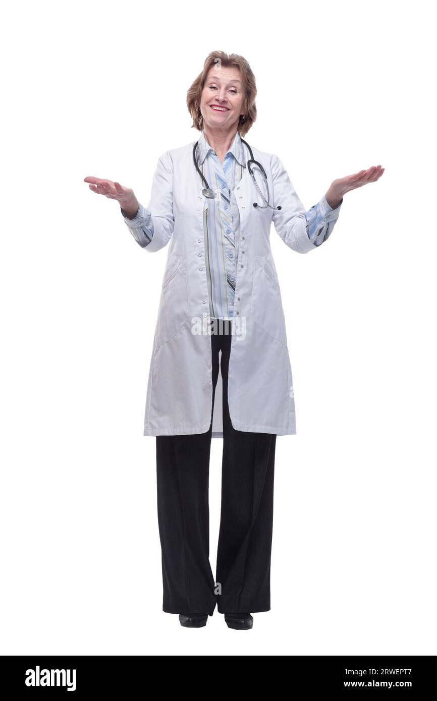 Smiling medical worker with stethoscope and positive attitude Stock ...