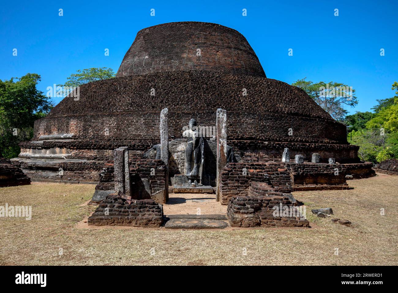 The 11th century Pabalu Vehera stupa at the ancient city of Polonnaruwa ...