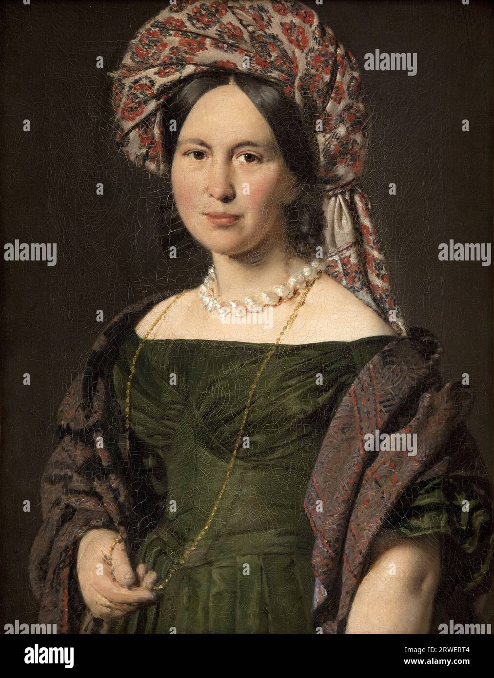 Cathrine Jensen, née Lorenzen, the artist's wife, with the turban ...