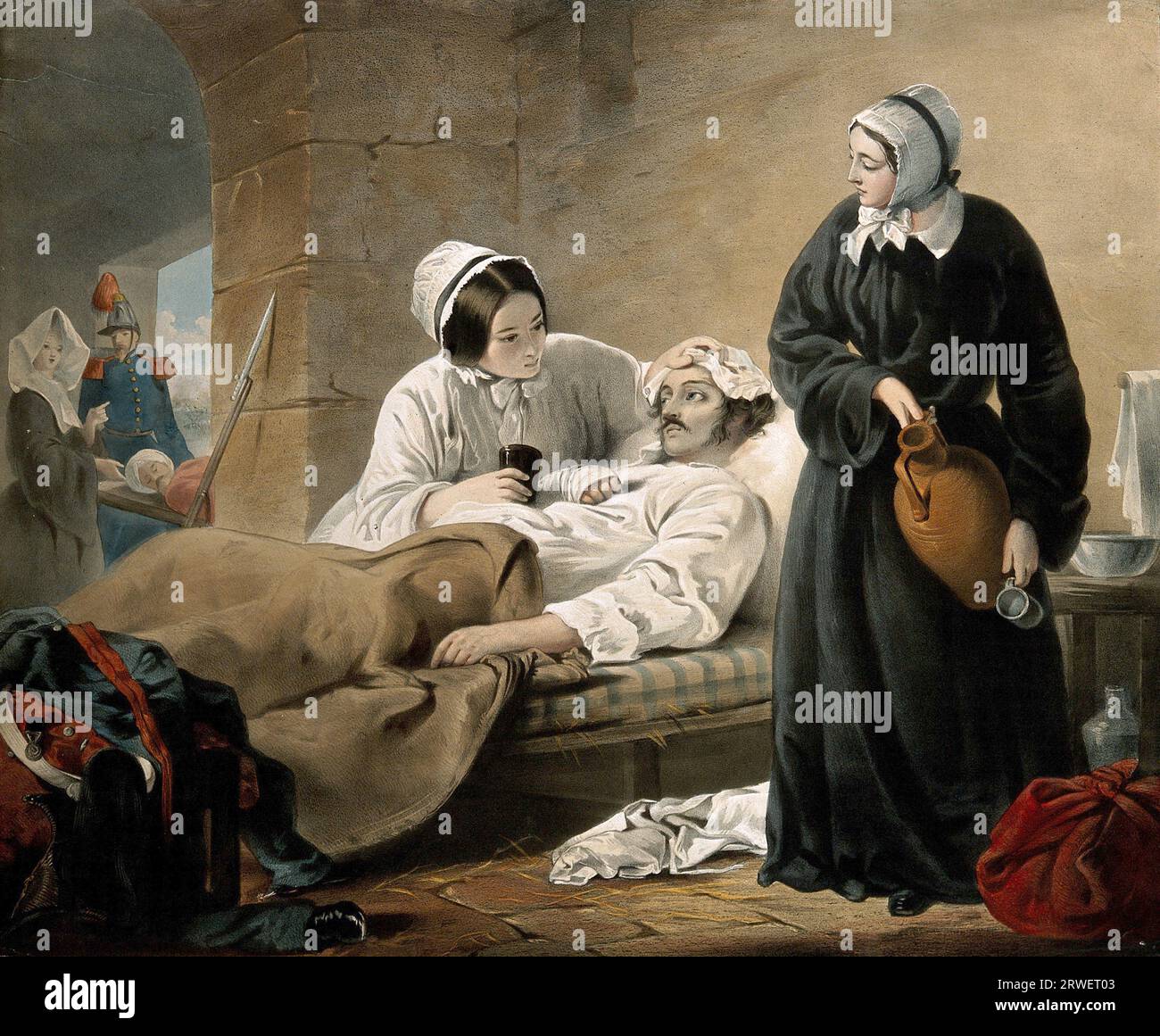 Military hospital with war wounded, Florence Nightingale (May 12, 1820 ...