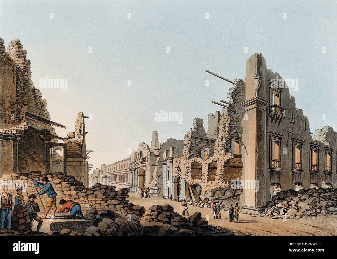 Messina, ruins of the city after an earthquake in 1783, Sicily, Italy ...