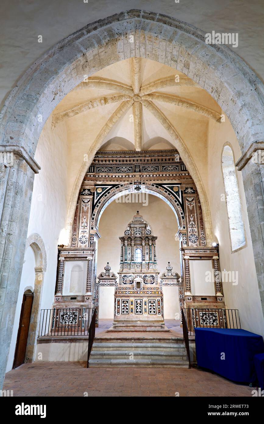 Gerace Calabria Italy. The interior and the baroque altar of Saint ...