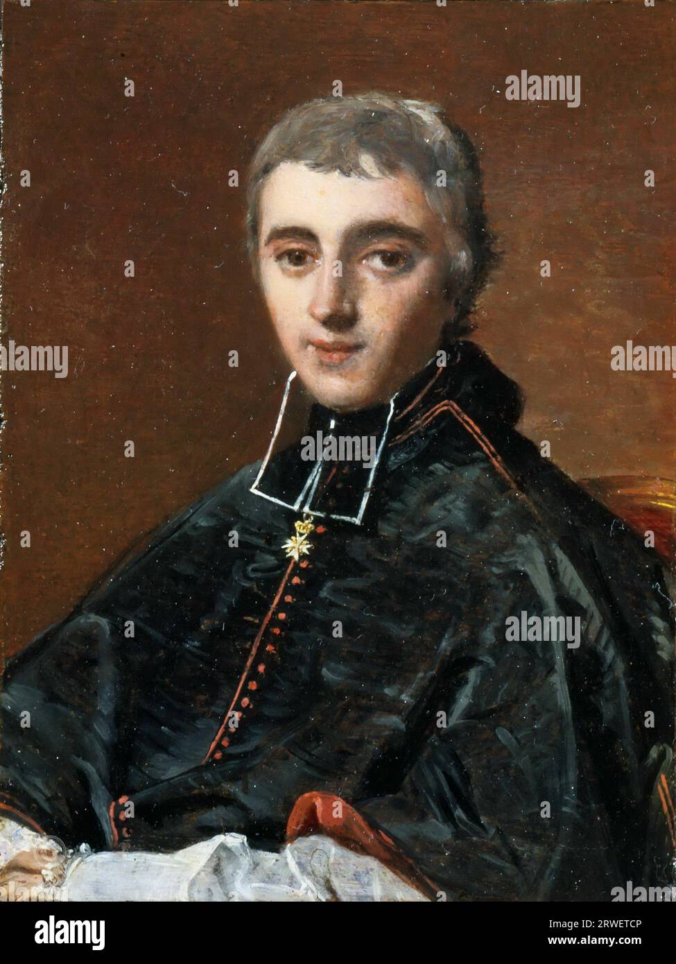 Jean-Auguste-Dominique Ingres -- Abbé de Bonald 1816, 12х9 Stock Photo ...