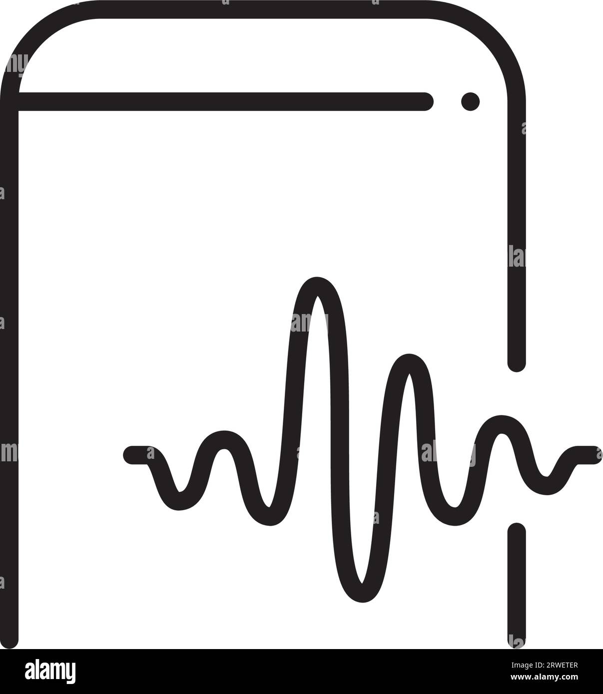 Sound wave on smartphone. Music app. Pixel perfect, editable stroke ...