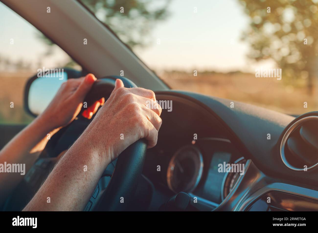 Car driving through countryside hi-res stock photography and images - Alamy