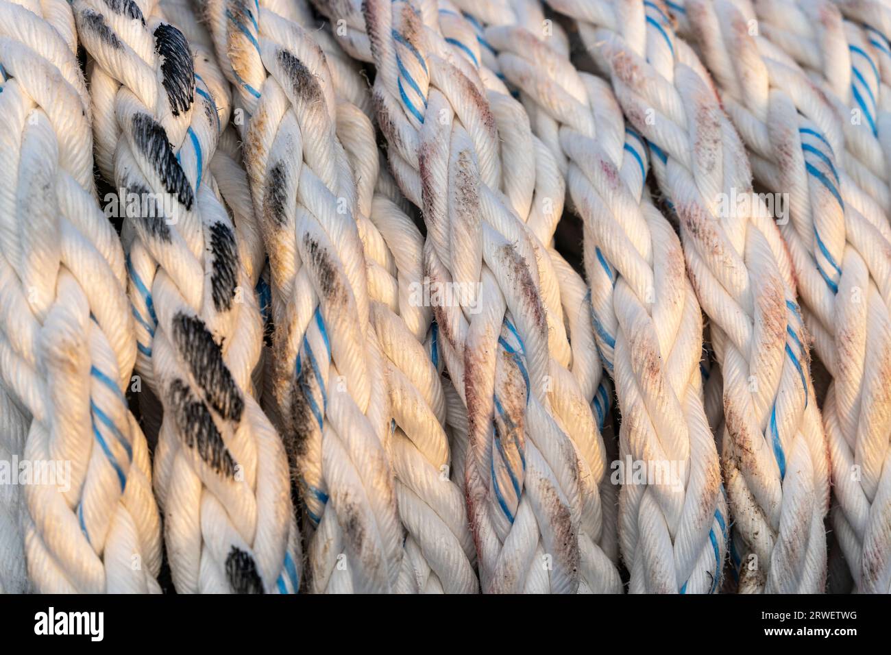 strong ship rope. rope background. The texture of a modern ...