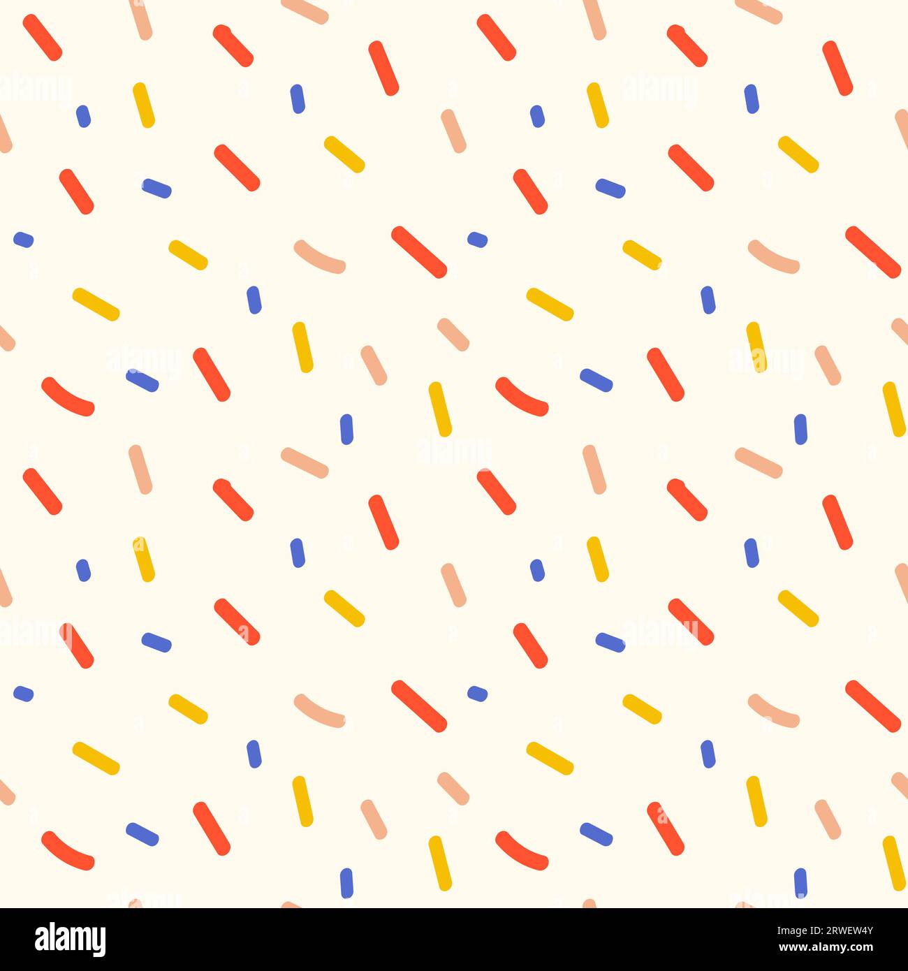 Colorful squiggle birthday party seamless pattern. Cute elements ...