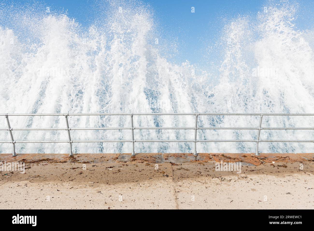 Waves, St Ouen Bay, Jersey, Channel Islands. 11.2m high tide Stock ...