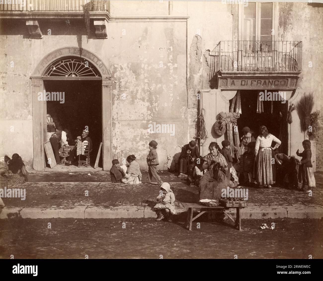 Street scene in Naples around 1870, Italy, Historical, digitally ...