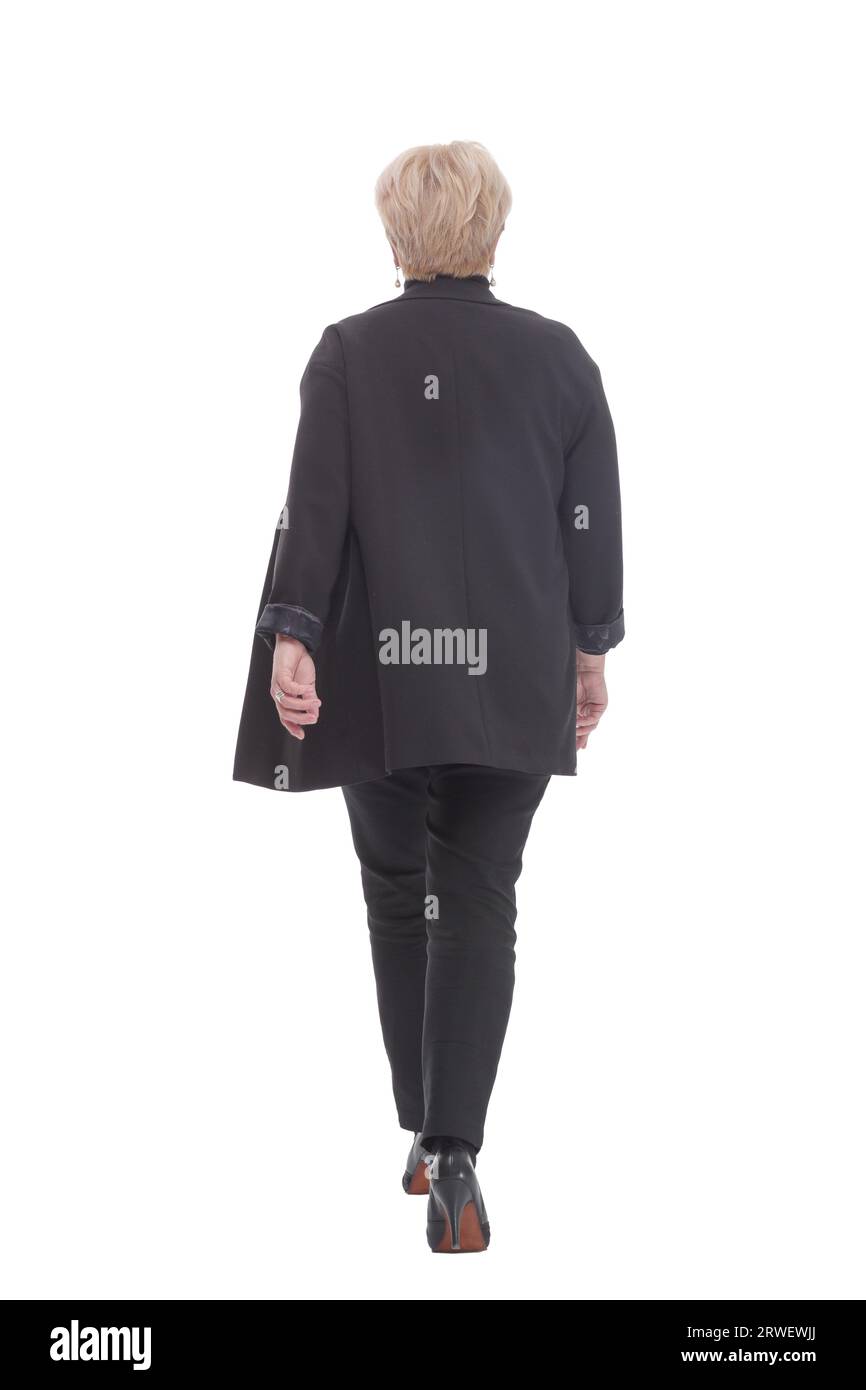 in full growth.confident business woman striding forward Stock Photo ...