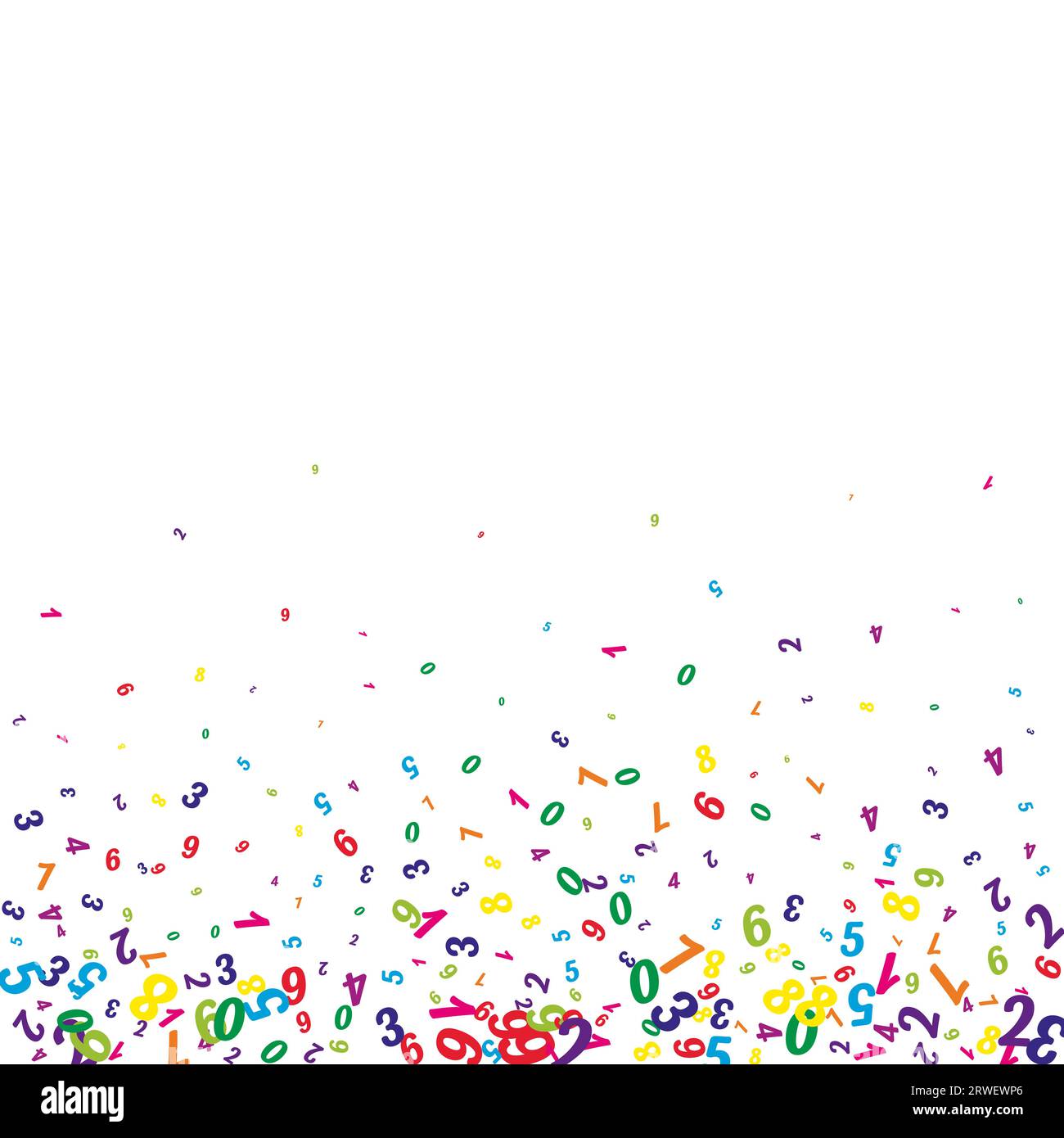 Flying colorful digits and numbers. School math notebook cover. Back to ...