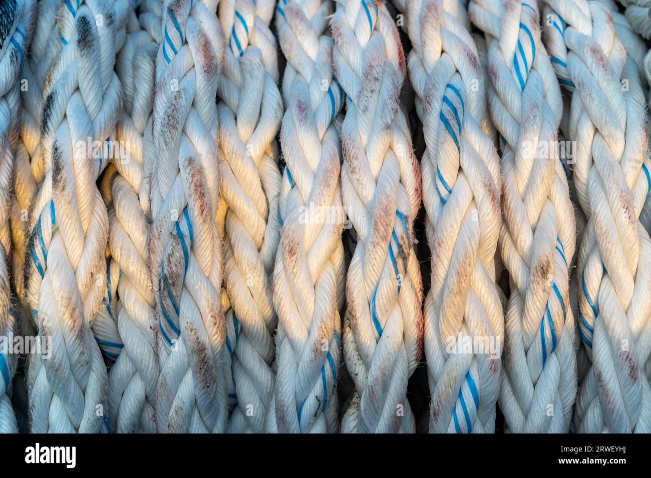 strong ship rope. rope background. The texture of a modern ...