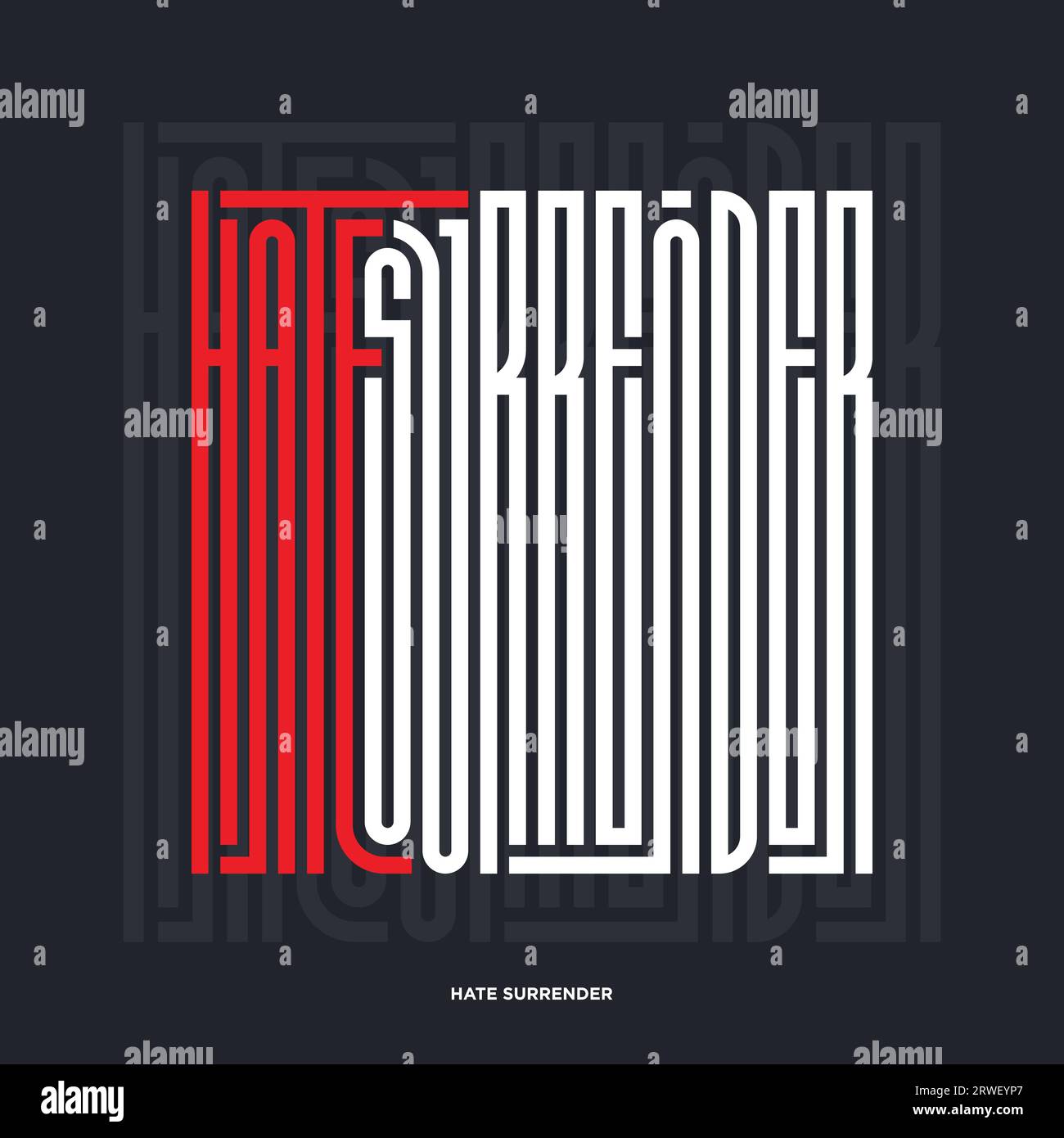 Never Surrender Inspirational text background vector, Typography Never ...