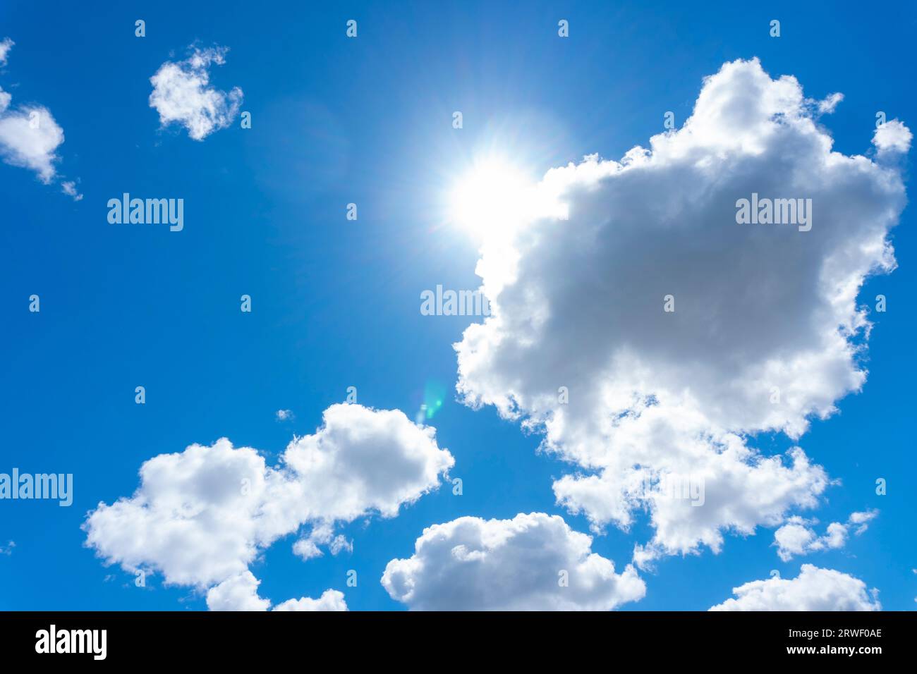 Beautiful blue sky with clouds in clear sunny weather Stock Photo - Alamy