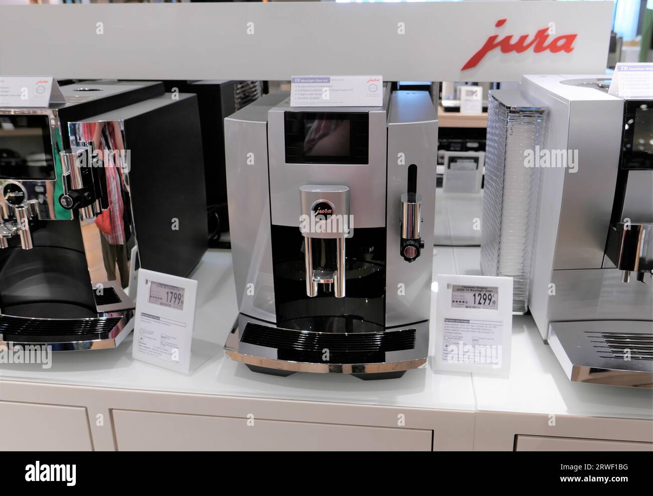 JURA ELECTRIC COFFEE MACHINES FO THE HOME ON DISPLAY INSIDE THE FASHION ...
