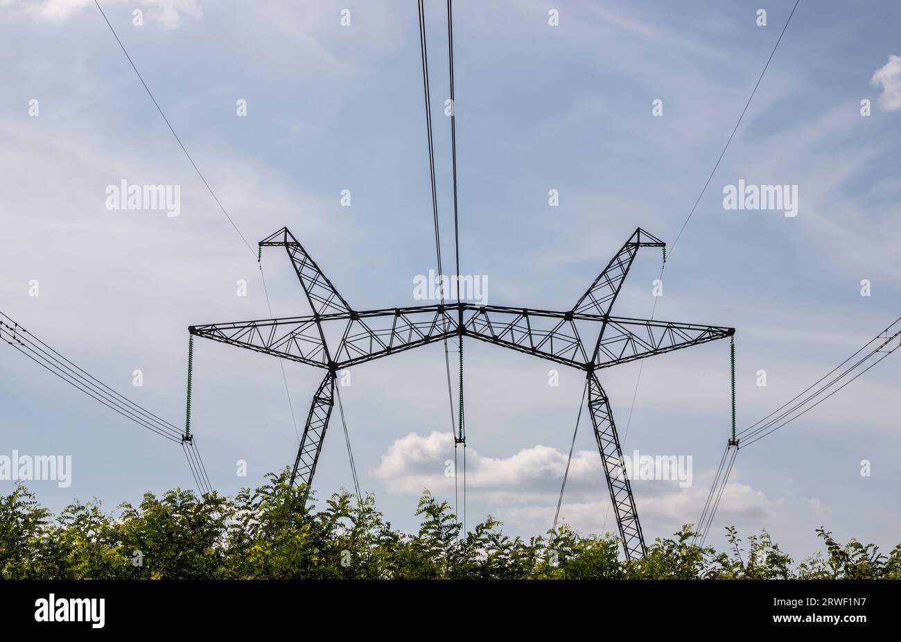 Overhead power line, power transmission line, support of high-voltage ...