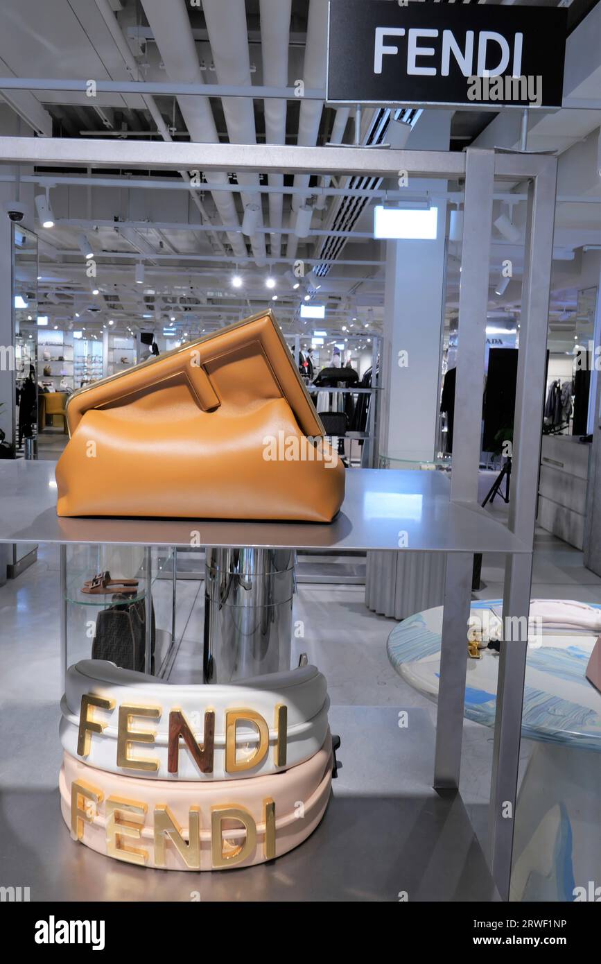 FENDI WOMAN'S BAGS ON DISPLAY INSIDE THE FASHION STORE Stock Photo - Alamy