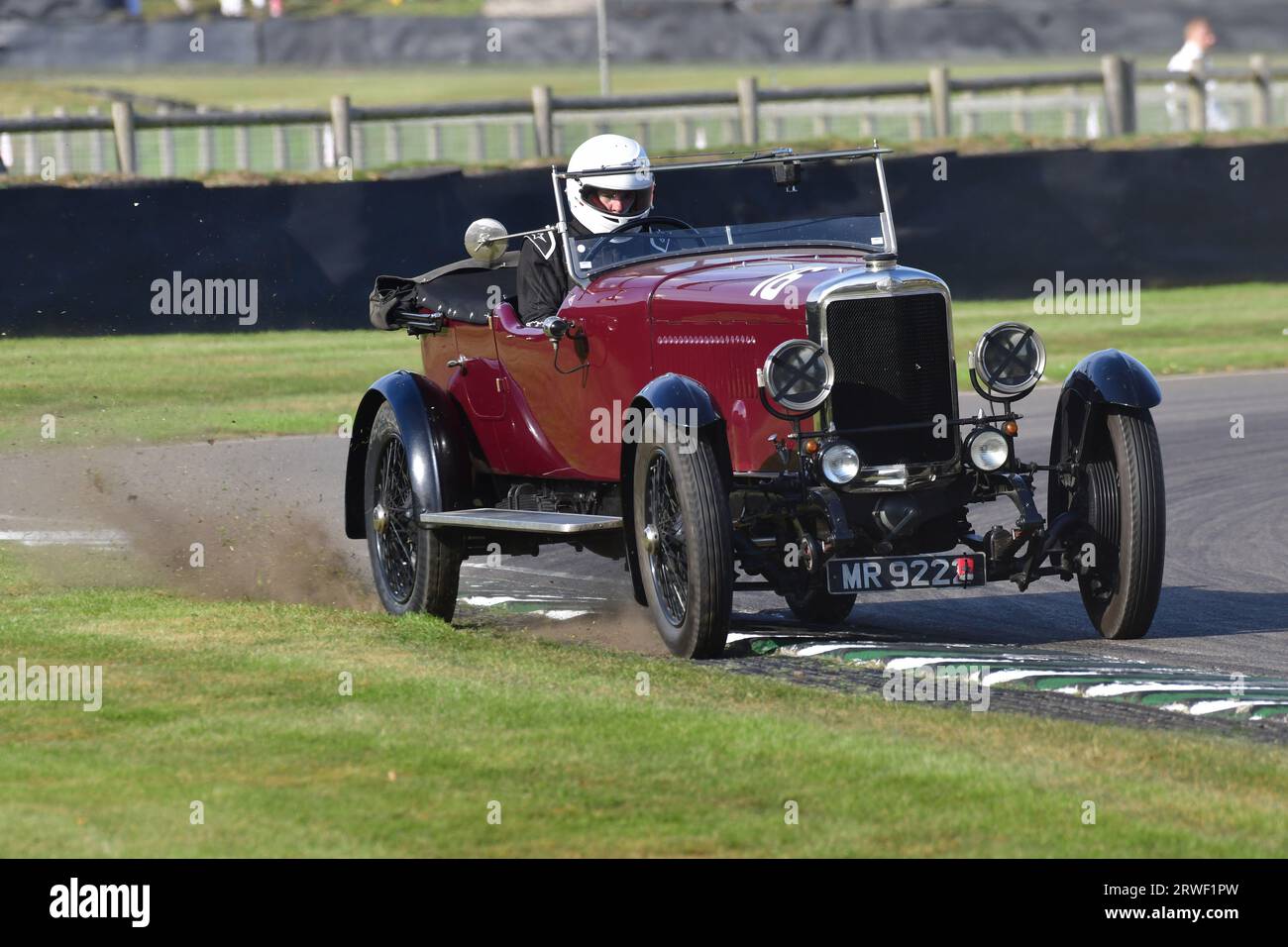 Raising the dust on the chicane exit, Craig McWilliam, Baker, Sunbeam 3 ...