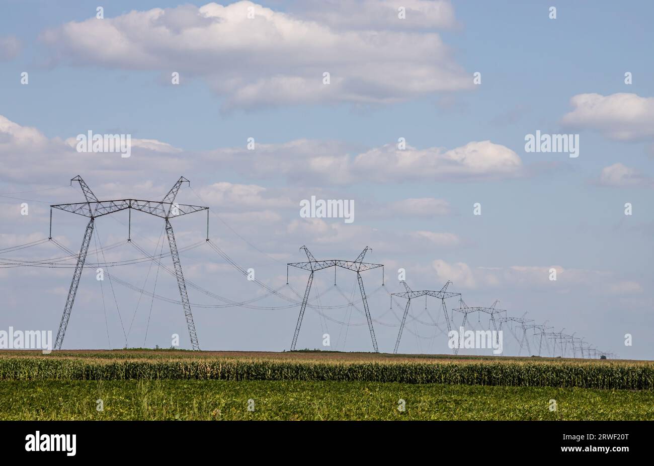 Overhead power line, power transmission line, support of high-voltage ...