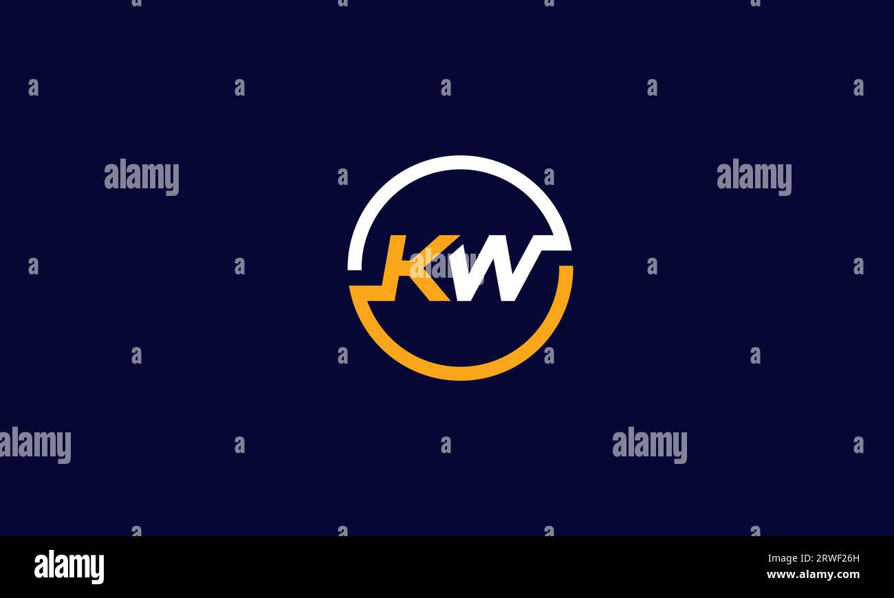 KW logo design. Letter KW initials logo design. vector illustrations ...