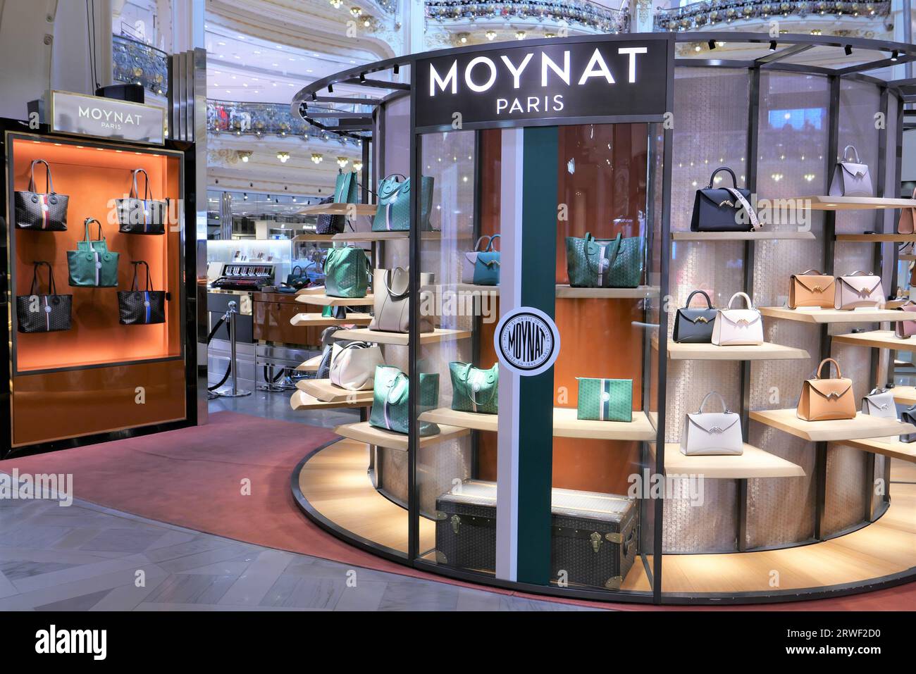 MOYNAT WOMAN'S BAGS ON DISPLAY INSIDE THE FASHION STORE Stock Photo - Alamy