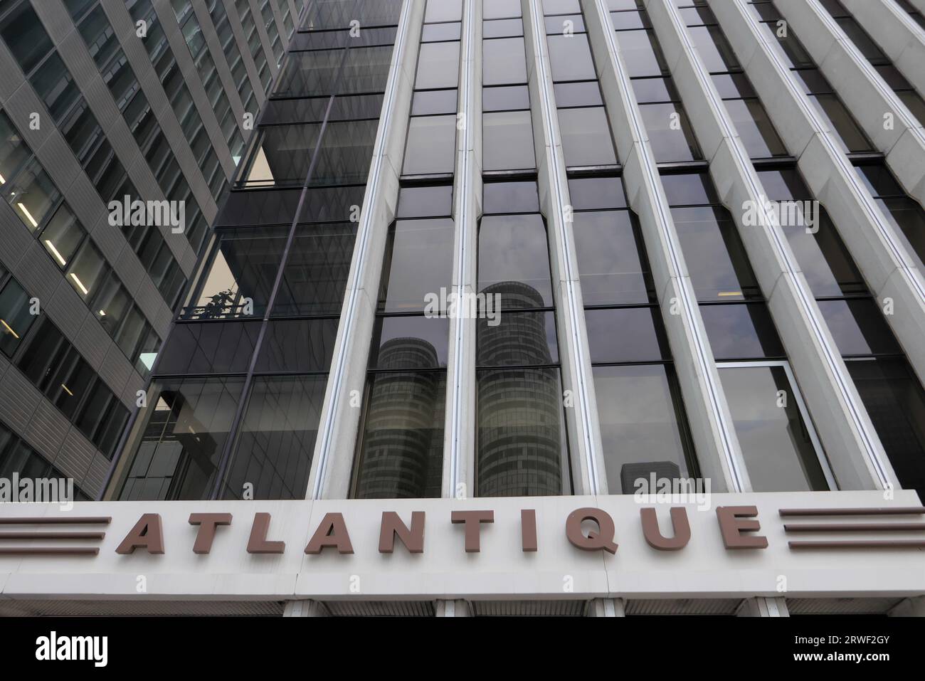 SIGN OF ATLANTIQUE IN THE DEFENSE AREA Stock Photo - Alamy