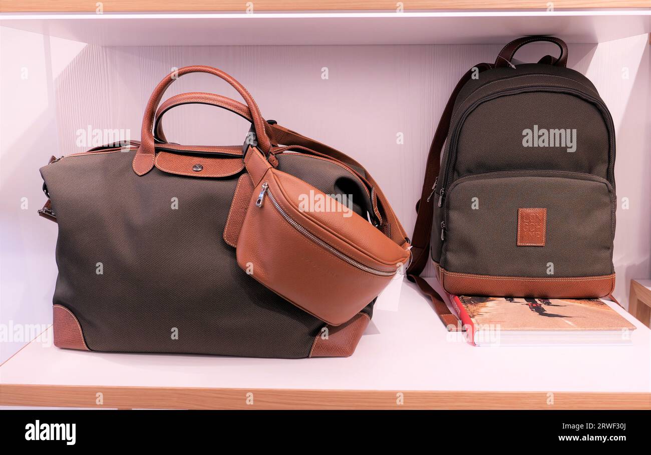 LONGCHAMP WOMEN' BAGS ON DISPLAY INSIDE THE FASHION STORE Stock Photo ...
