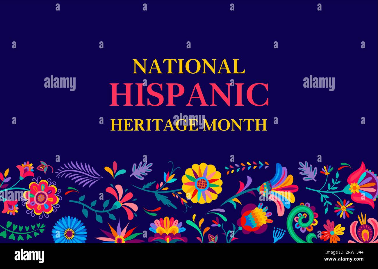 National Hispanic Heritage Month Festival Banner With Vector Border Of