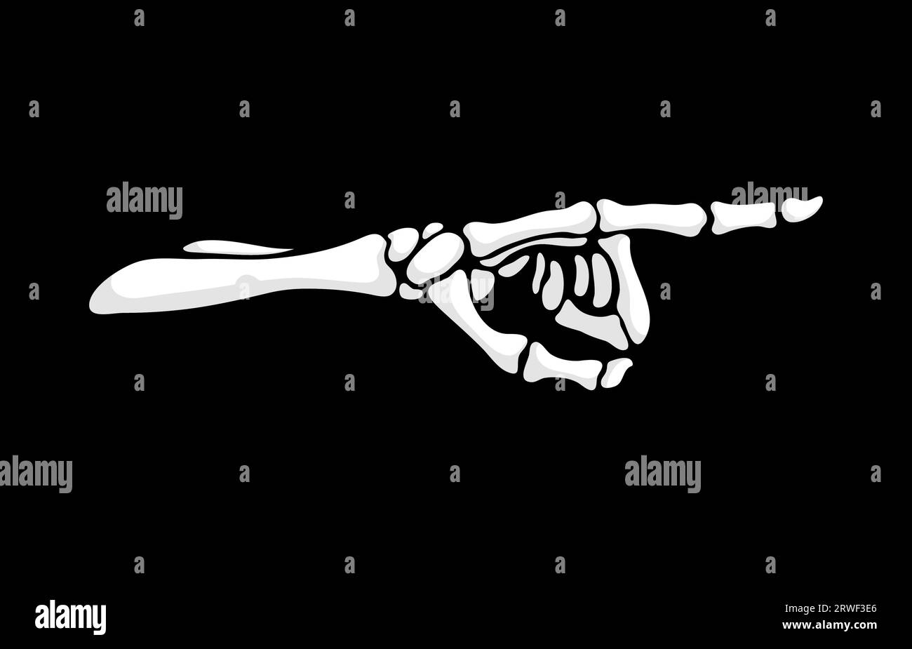 Skeleton hand gesture of index finger pointing right direction, vector ... Skeleton hand gesture of index finger pointing right direction, vector ...