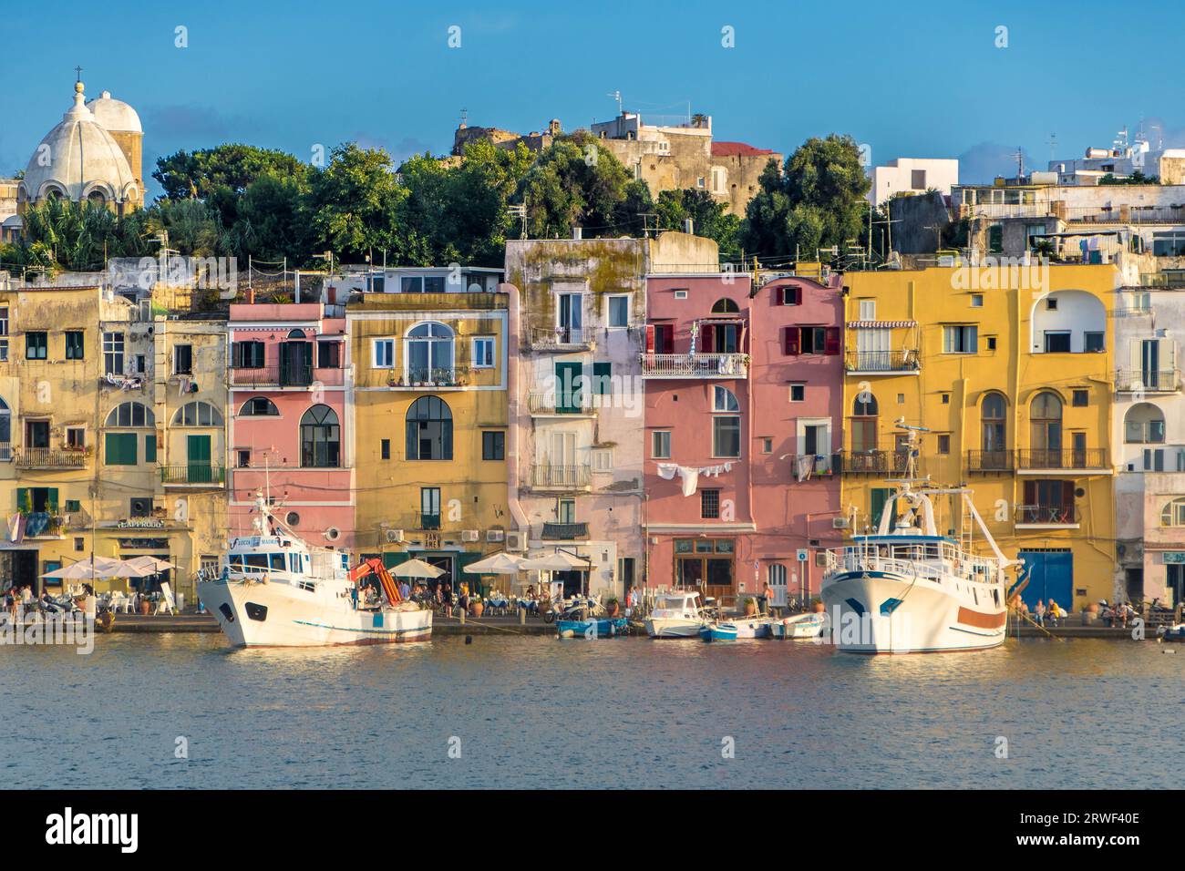 At Procida, Italy, On 07, 31, 2023, Marina Grande, the main port of the ...
