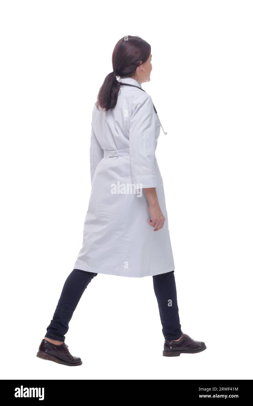 Confident medical doctor woman stepping forward Stock Photo - Alamy