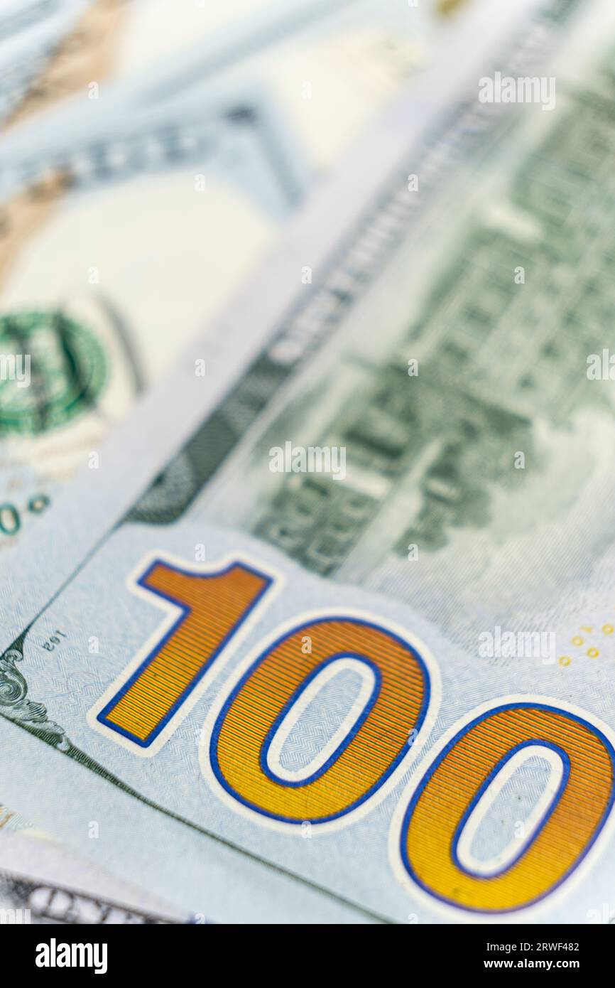 A lot of 100 dollar bills close-up macro Stock Photo - Alamy