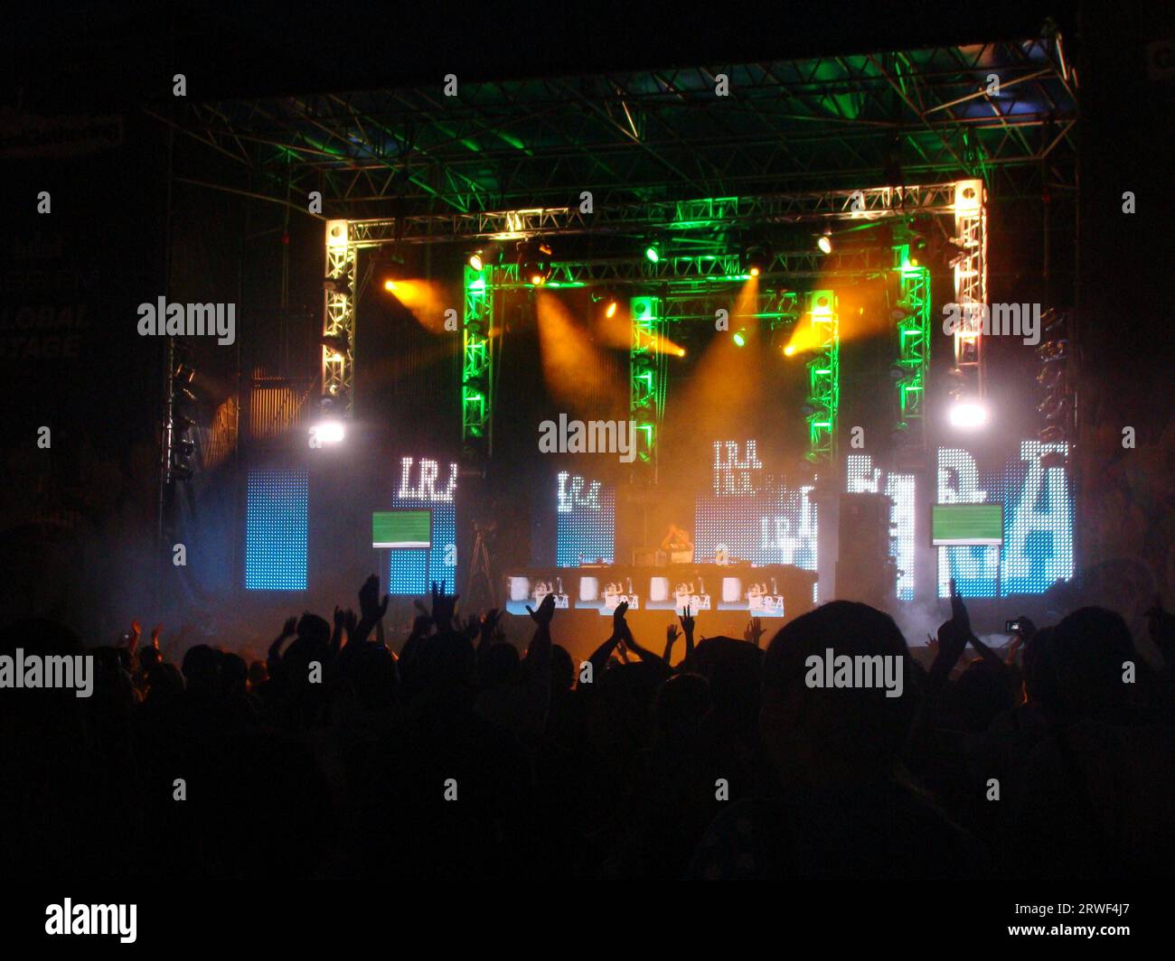 Scene. Stage equipment. The atmosphere at the concert Stock Photo - Alamy