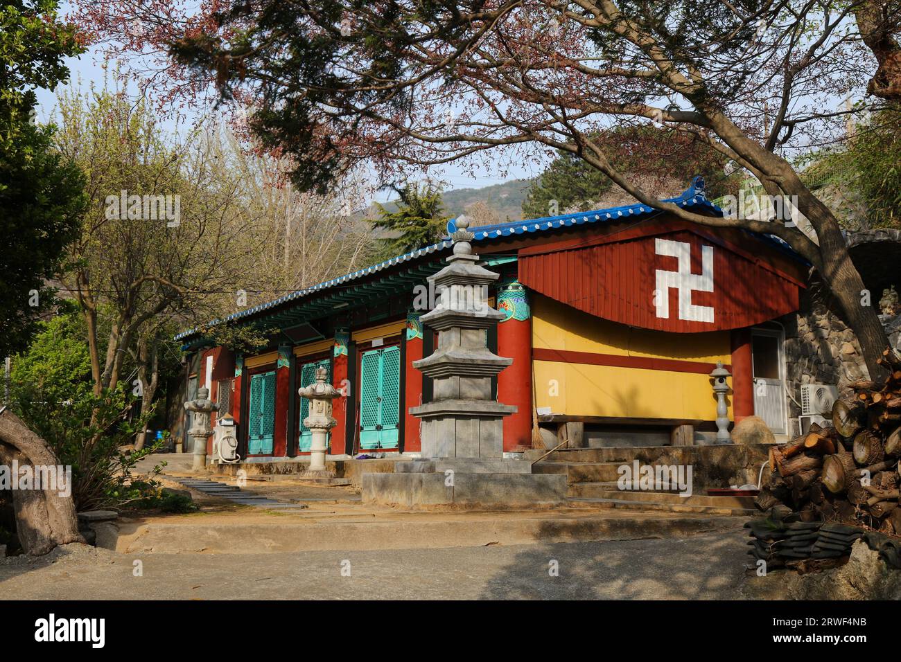Buddhist temple in Mandeok district of Busan city in Korea Stock Photo ...