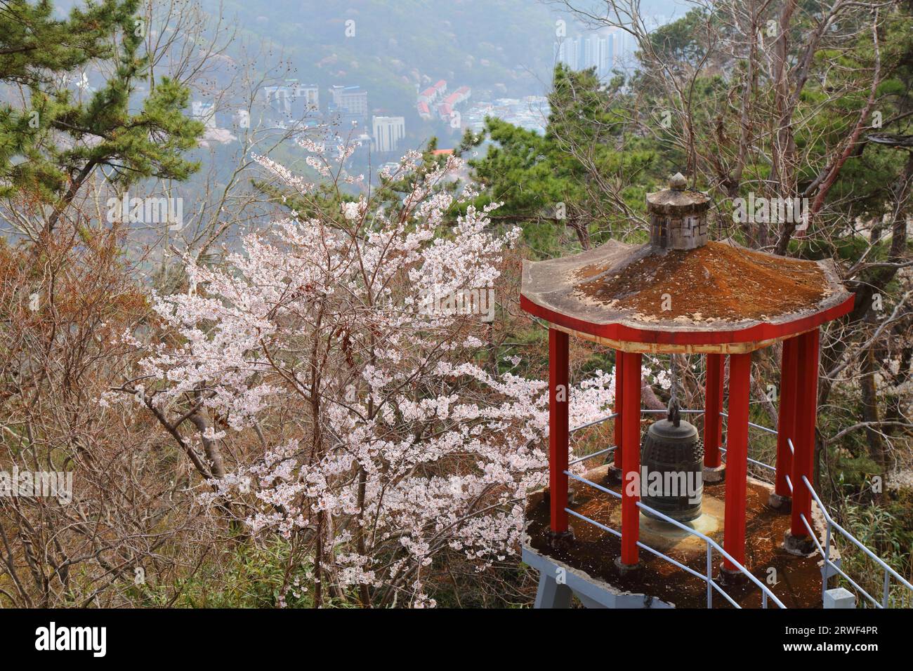 Seokbulsa temple bell tower in Busan. Day trip to Geumjeong Mountain ...