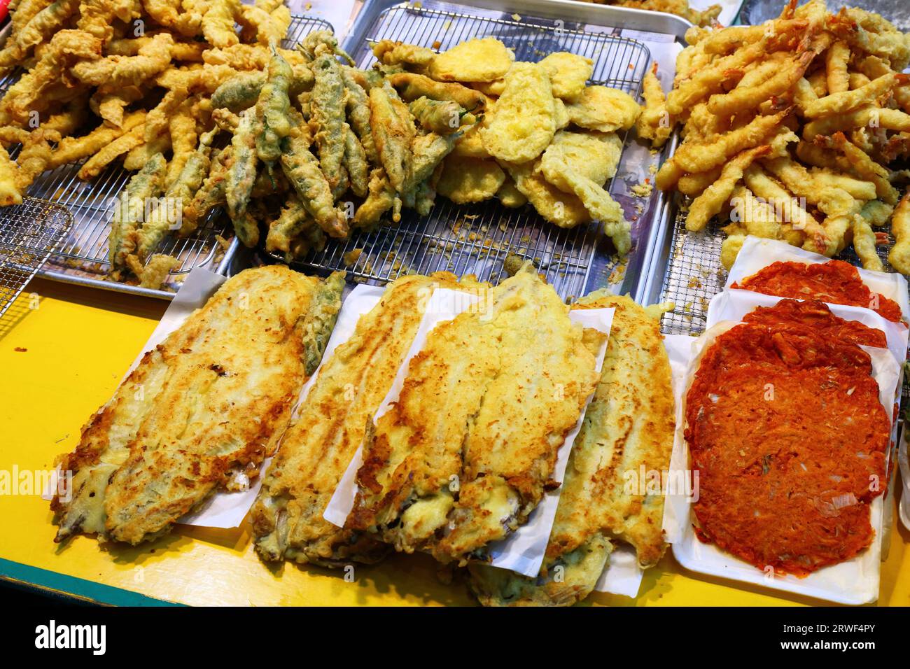 Korean food at traditional Bupyeong Kkangtong Market in Busan, South ...