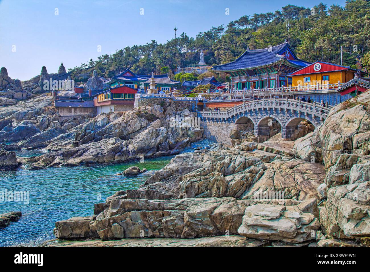 Haedong Yonggungsa Temple by the sea in Busan, South Korea. Buddhist ...