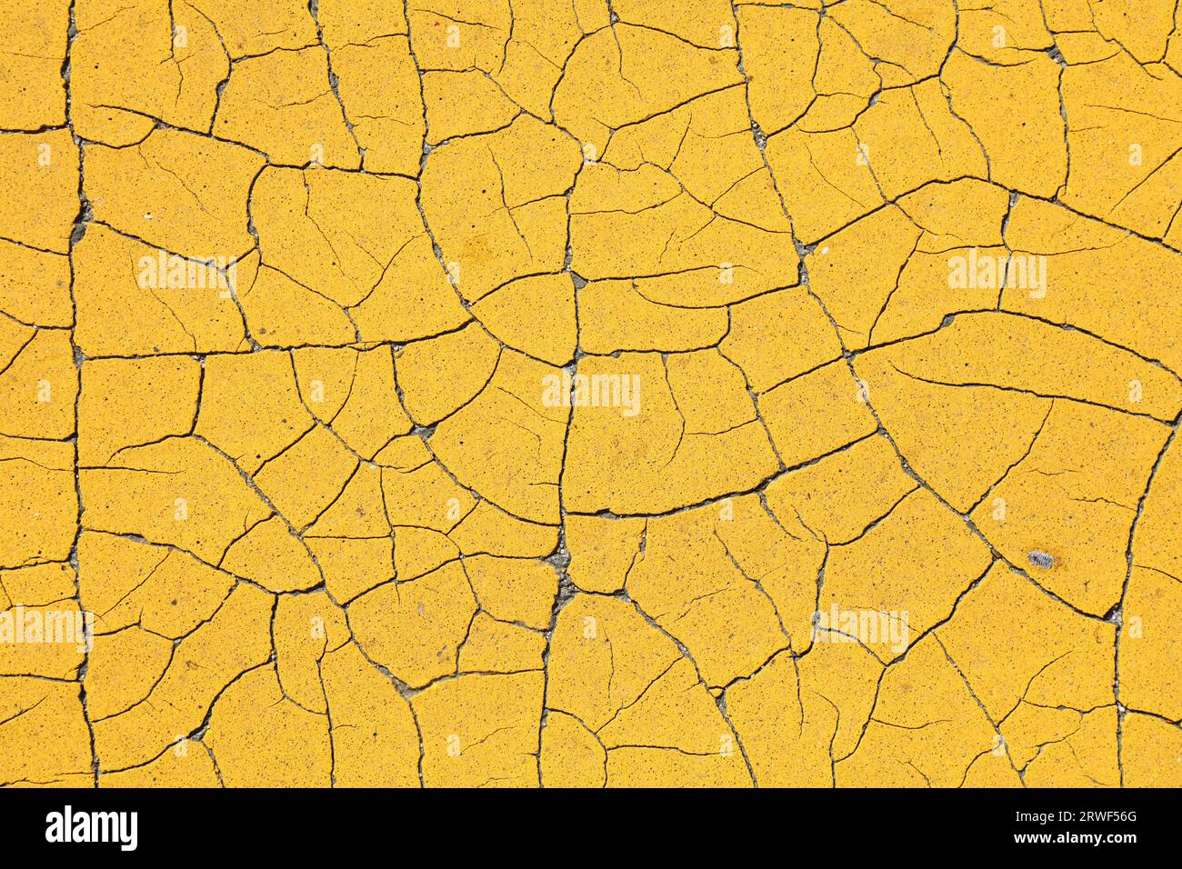 Yellow cracked paint distressed background. Grunge peeling paint ...