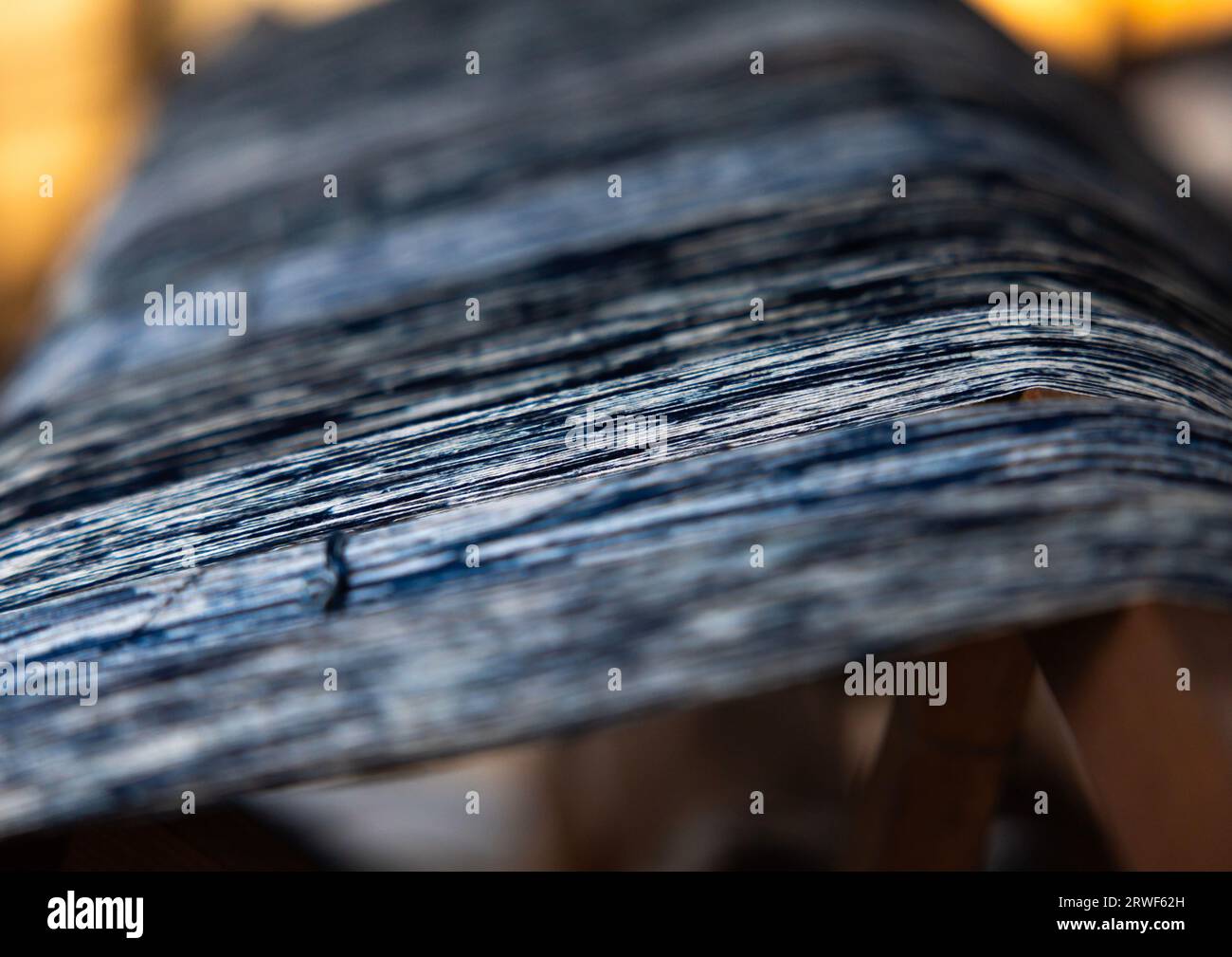 Kurume Kasuri weaving in Aika Tanaka Kasuri Kobo workshop, Kyushu ...