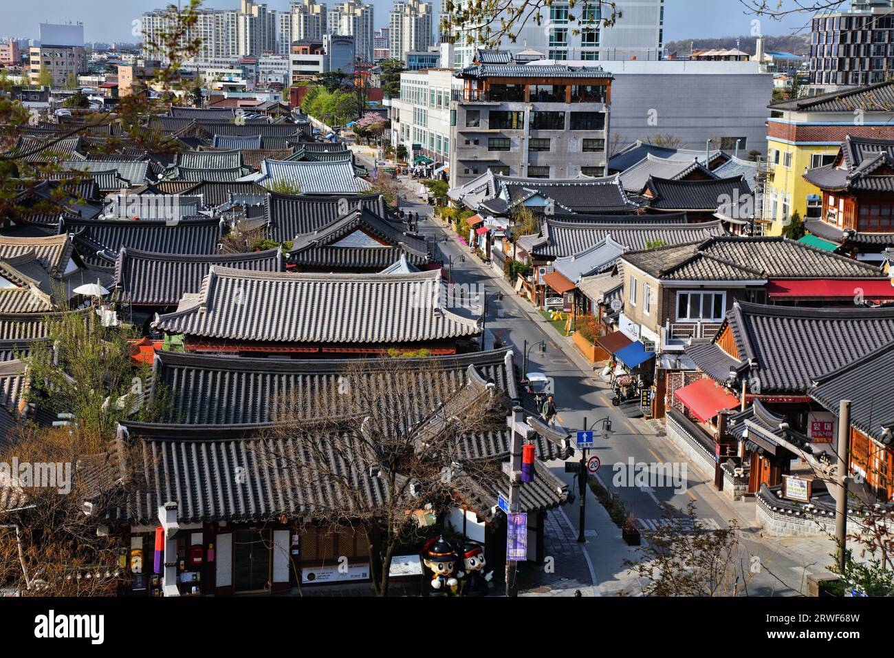 JEONJU, SOUTH KOREA - APRIL 3, 2023: Tourists visit Jeonju Hanok ...