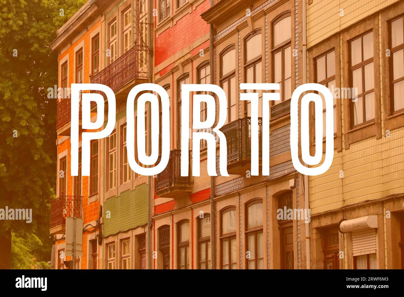 Porto, Portugal. City name modern photo postcard. Travel destination ...