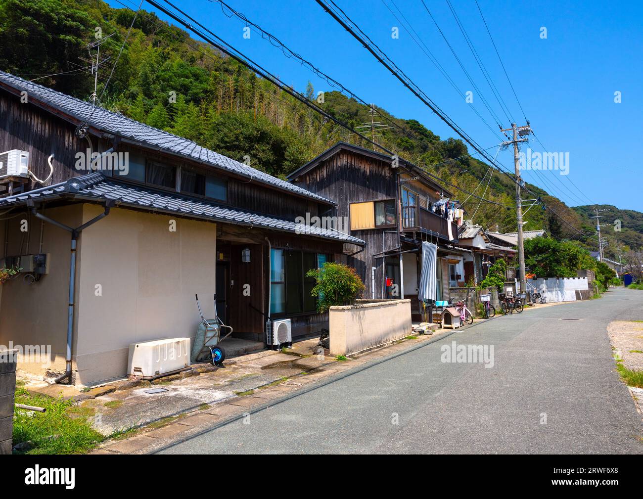 Fishermen houses, Ainoshima Island, Shingu, Japan Stock Photo - Alamy